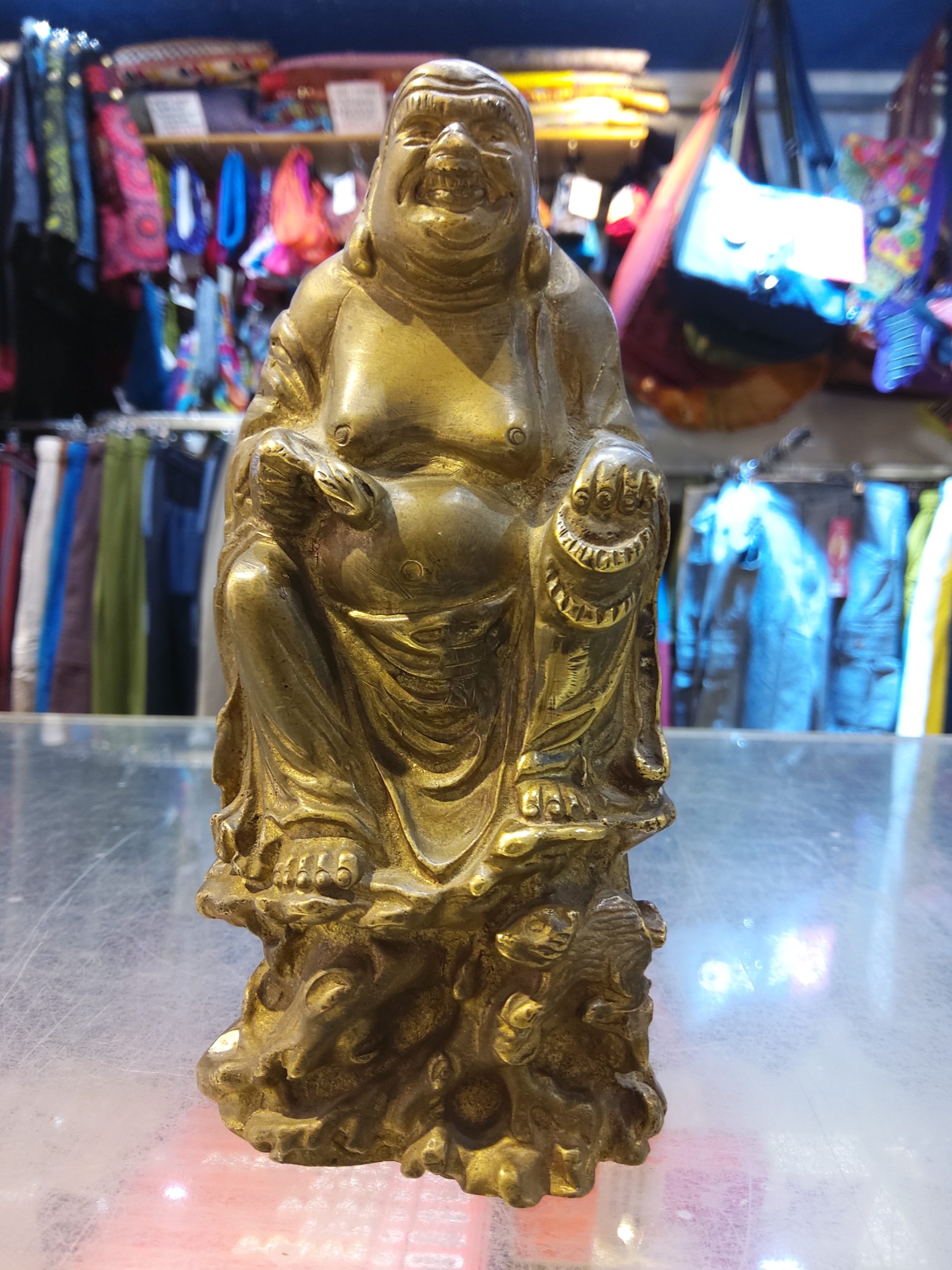 Bouddha rieur en bronze – Dharma.fr